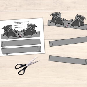 Bat Paper Crown Template Halloween Party Headband Coloring Printable ...