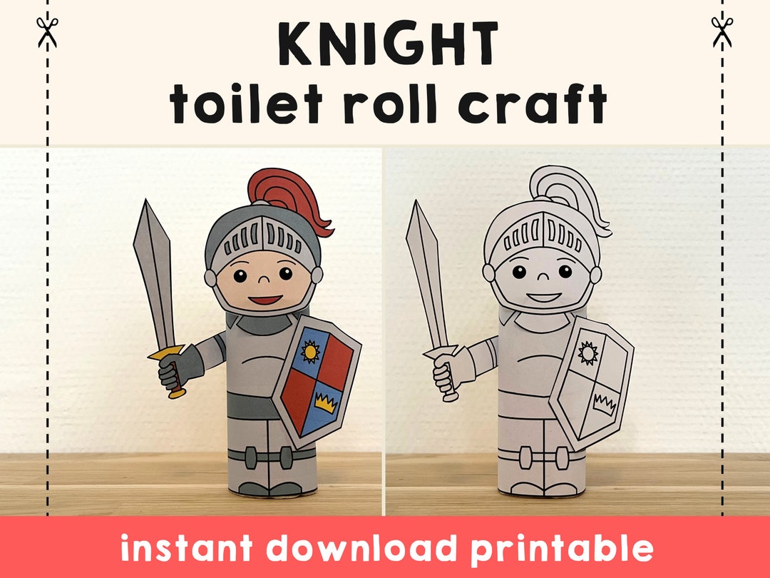 Knight Toilet Paper Roll Craft Medieval Fantasy Party Coloring ...