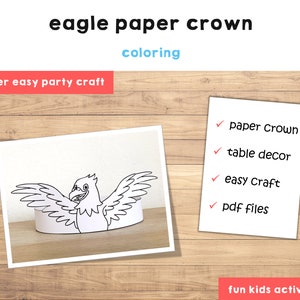 Eagle Paper Crown Party Activity Printable Kids Coloring Craft America ...