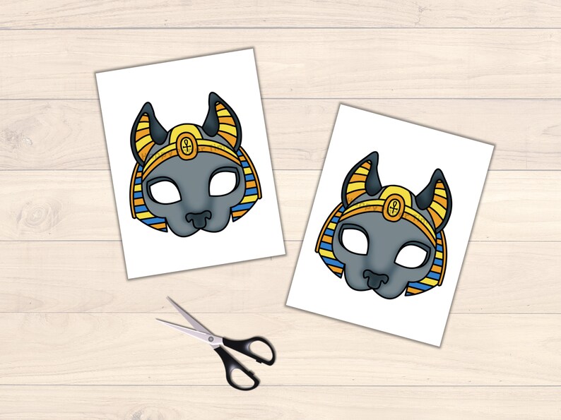 Bastet Egypt God Mask Ancient Egypt Party Mask Template Costume Diy ...