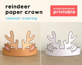 Printable Reindeer Crown - Etsy