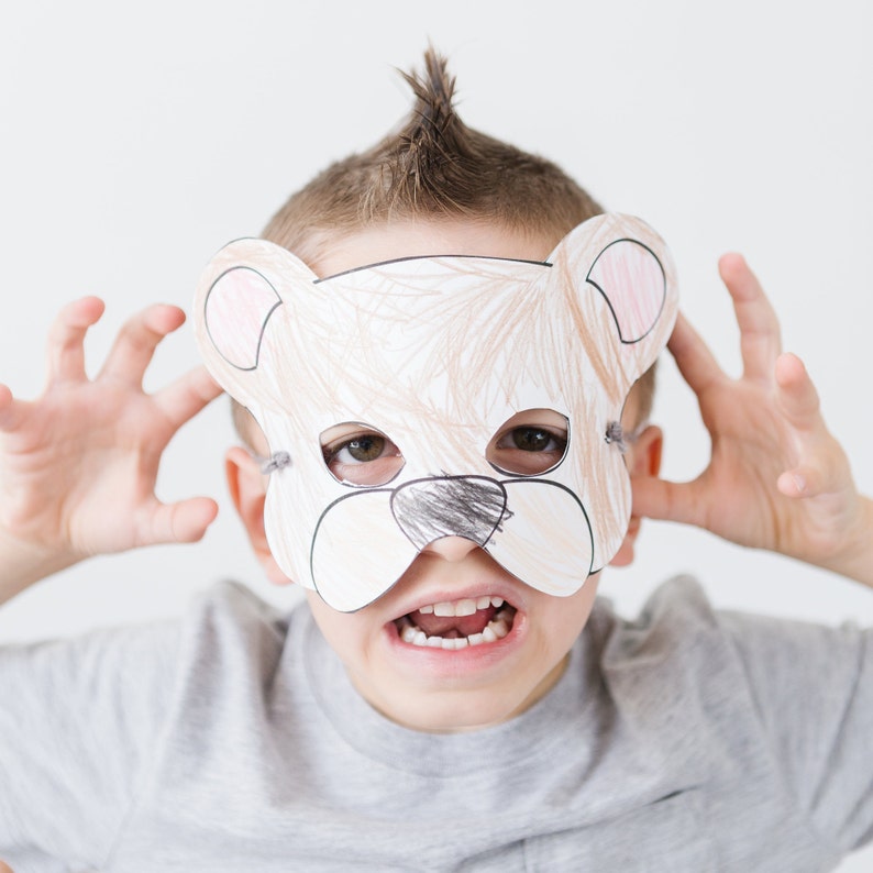 Bear Mask Kids Printable Mask Bear Mask Woodland Party - Etsy
