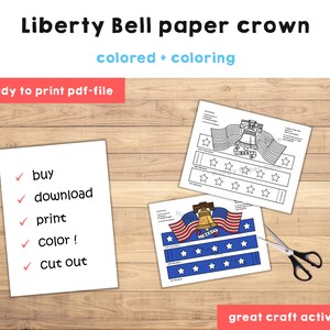 Liberty Bell Paper Crown 4th of July America Patriotic Headband ...