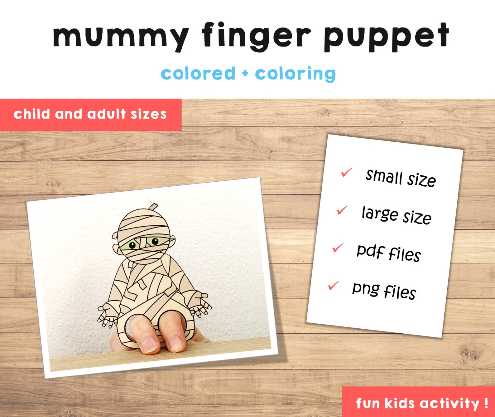 Mummy Paper Craft Printable Ancient Egypt Finger Puppet Kids Craft ...