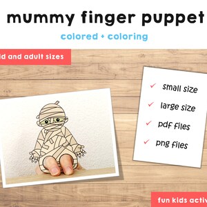 Mummy Paper Craft Printable Ancient Egypt Finger Puppet Kids Craft ...
