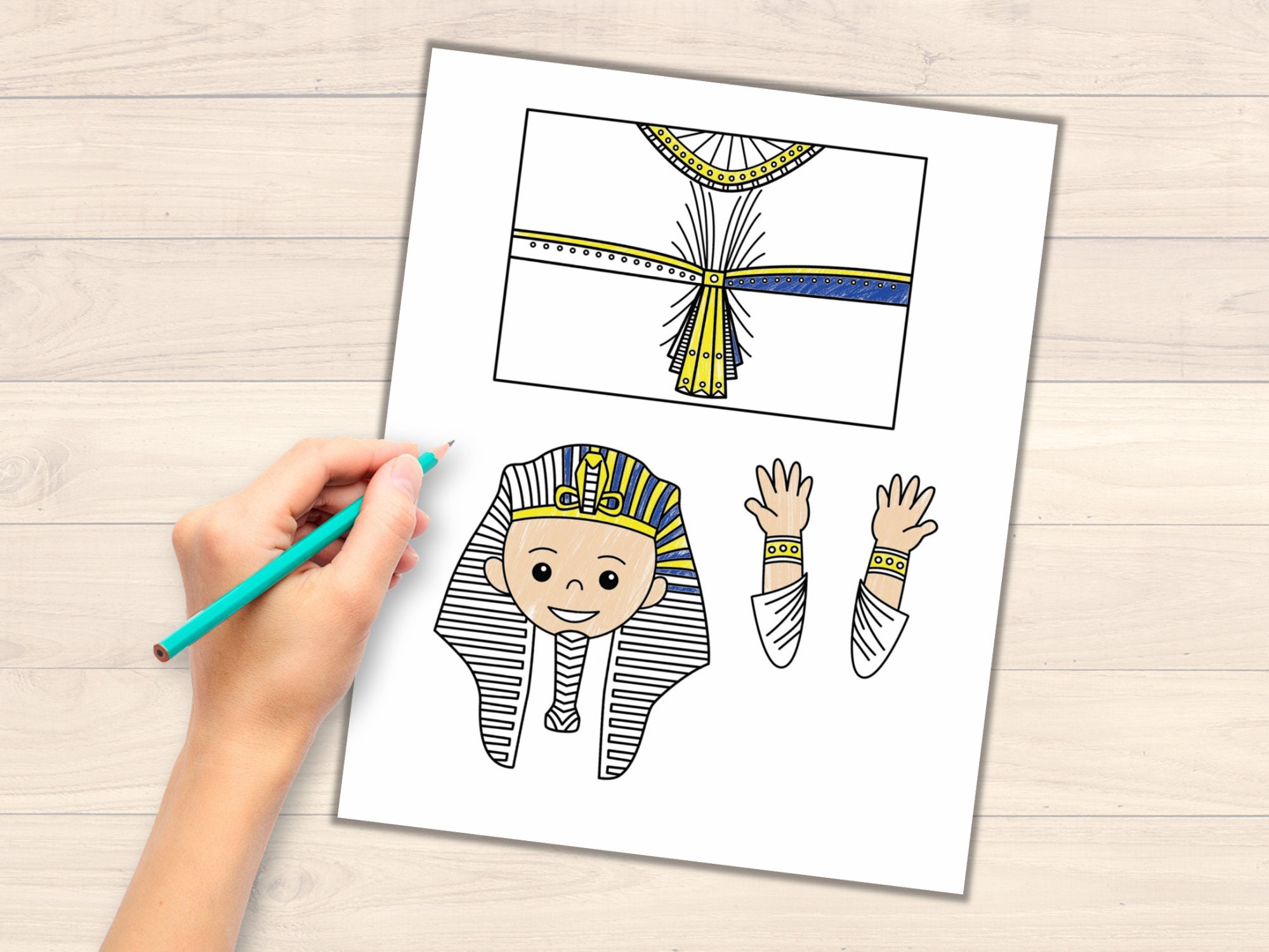 Pharaoh Toilet Paper Roll Craft Ancient Egypt Party Coloring - Etsy ...
