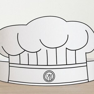 Chef Hat Cook Paper Crown Restaurant Party Coloring Printable Kids ...