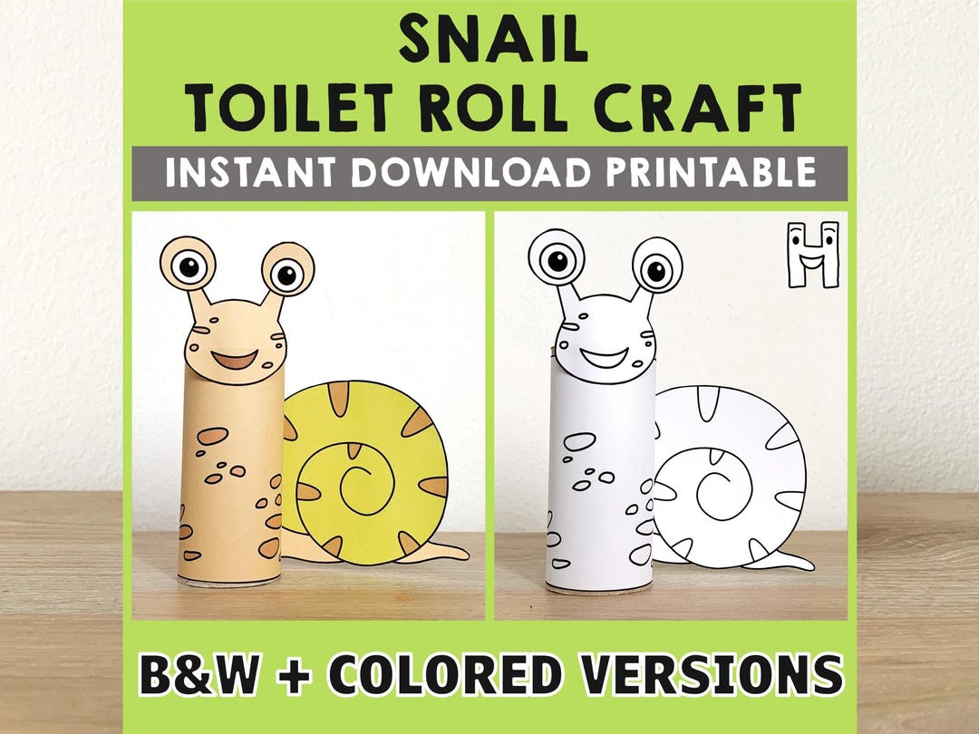 Snail Toilet Paper Roll Craft Bugs Insects Spring Party Coloring ...
