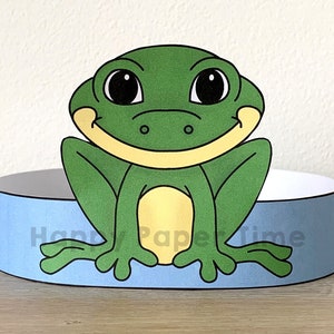 Frog Paper Crown Party Coloring Printable Kids Craft Animal Birthday ...