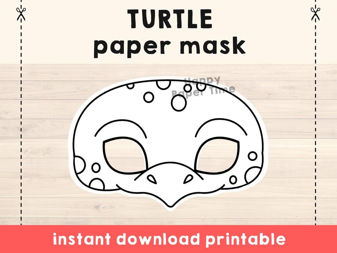Turtle Mask Turtle Printable Mask Reptile Party Favor Turtle Costume ...