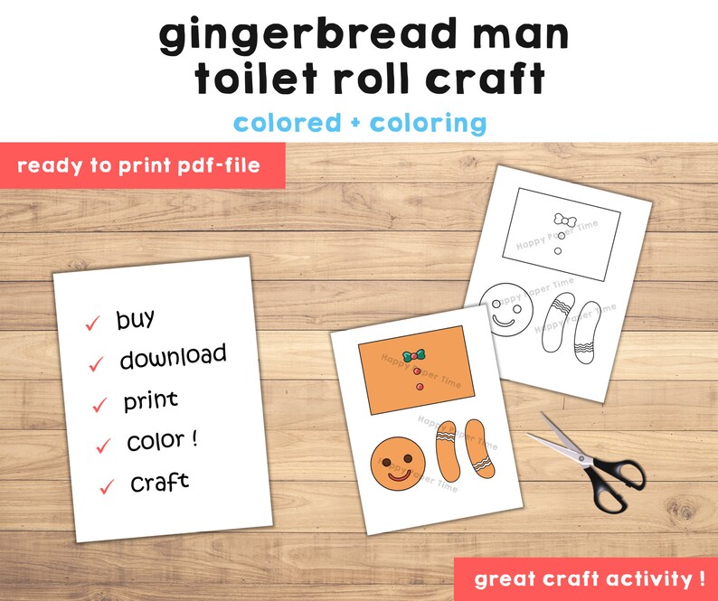 Gingerbread Man Toilet Paper Roll Craft Christmas Party - Etsy
