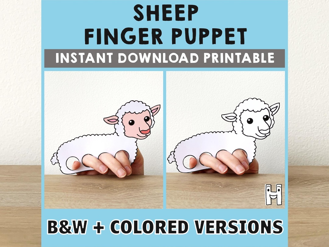 Sheep Paper Craft Printable Farm Animal Finger Puppet Pretend Play Kids ...