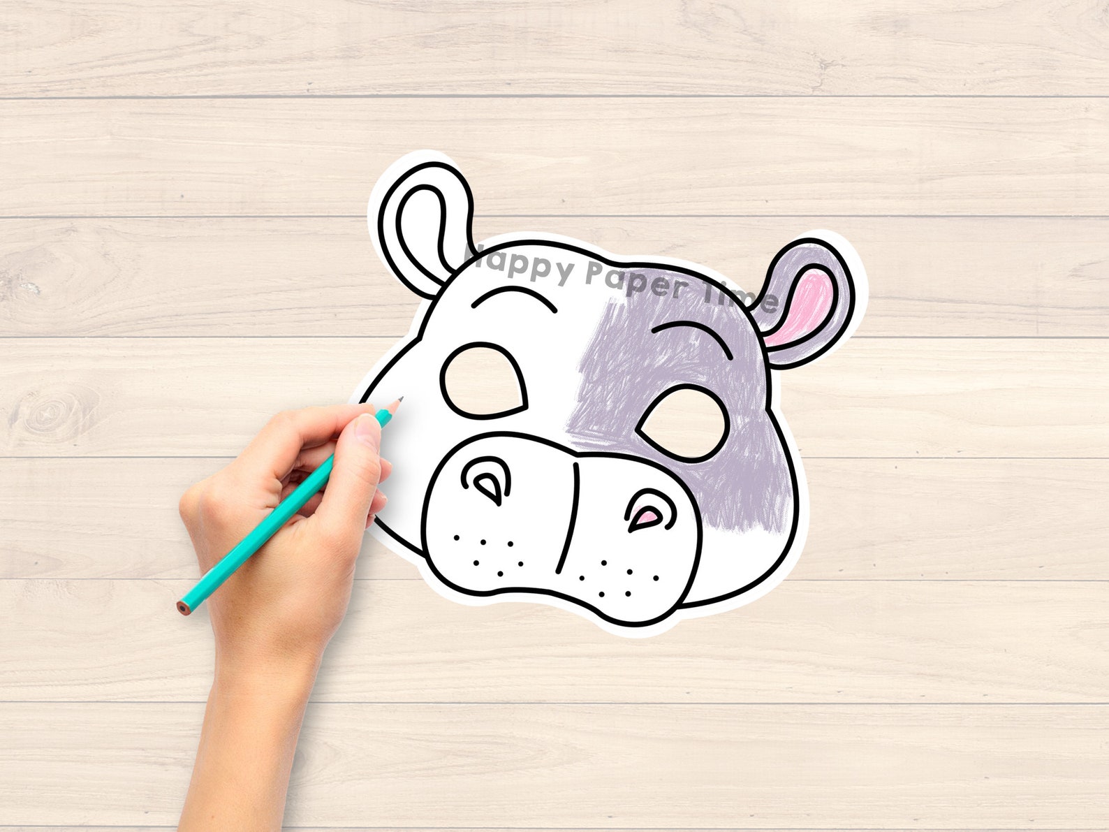 Hippo Mask Costume Animal Mask Printable Party Favor African - Etsy