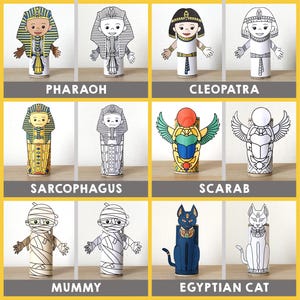 Ancient Egypt Toilet Paper Roll Craft History Archeology Party Coloring ...