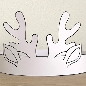 Reindeer Paper Crown Hat Christmas Winter Holiday Party Coloring ...