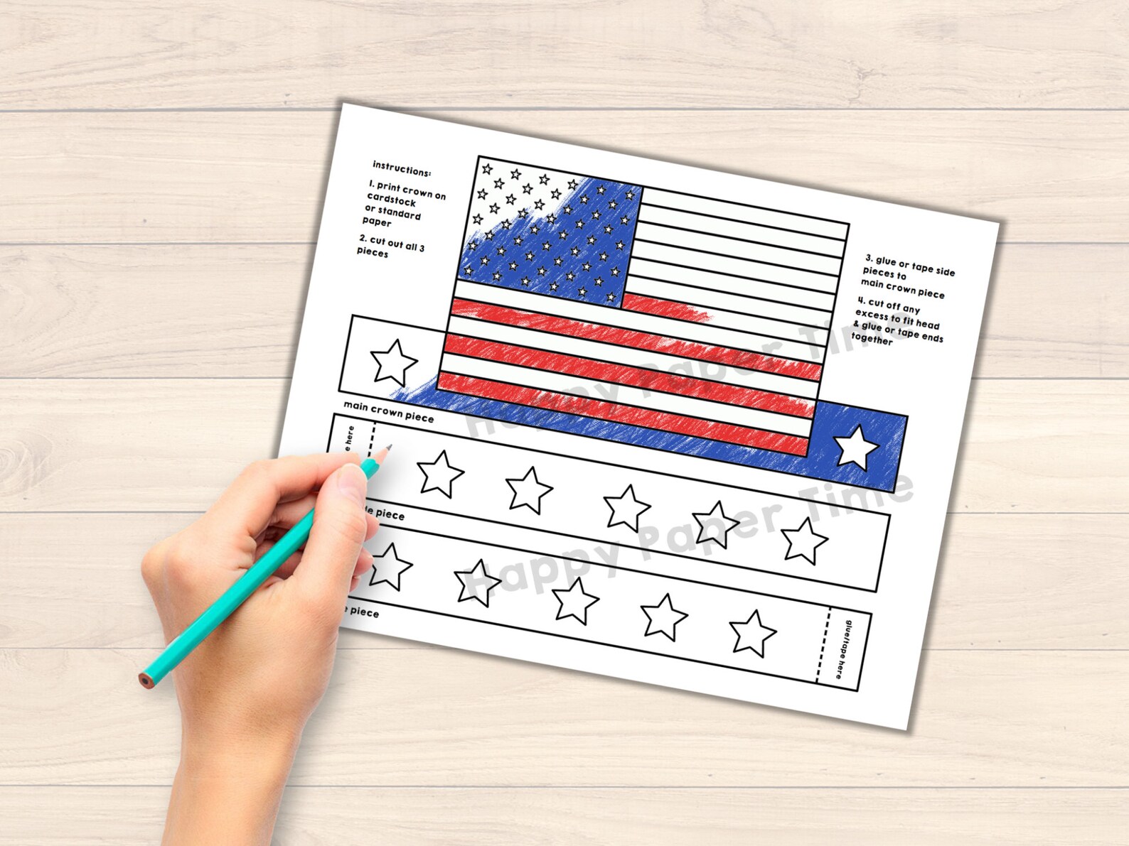 American Symbols Paper Crowns Flag 4th of July Patriotic - Etsy