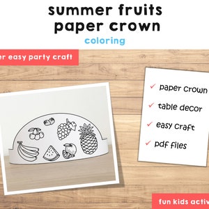 Fruits Summer Paper Crowns Spring Printable Kids Craft Coloring ...