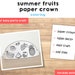 Fruits Summer Paper Crowns Spring Printable Kids Craft Coloring ...