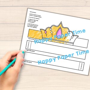 Medieval Fantasy Paper Crown Coloring Headband Knight Dragon Princess ...