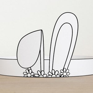 Easter Bunny Ears Paper Crown Coloring Headband Easter Cut Out Party ...