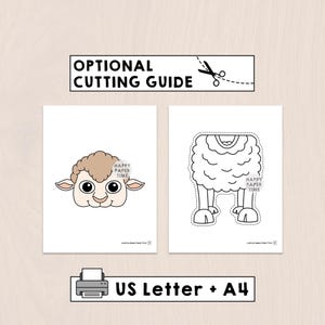 Sheep Lamb Paper Bag Puppet Printable Farm Animal Craft Activity Cut ...