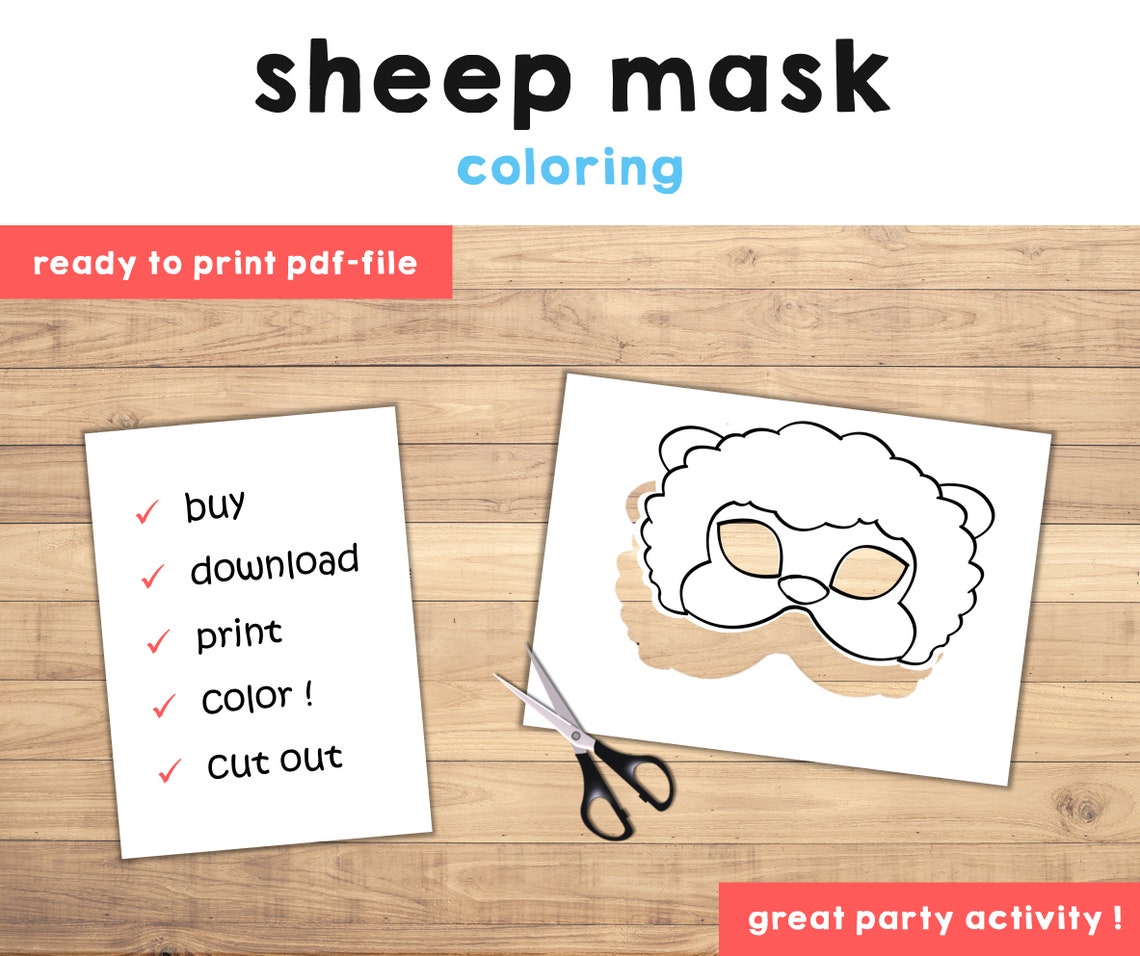 Animal Mask Sheep Sheep Mask Farm Animal Party Farm | Etsy