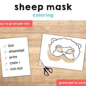 Animal Mask Sheep - Sheep Mask - Farm Animal Party - Farm Animals ...