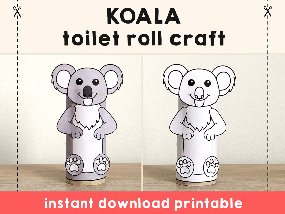 Koala Toilet Paper Roll Craft Australian Animal Party Coloring ...