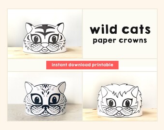 Tiger Paper Crown - Printable, Crown Template, Animal Headband, Animal ...