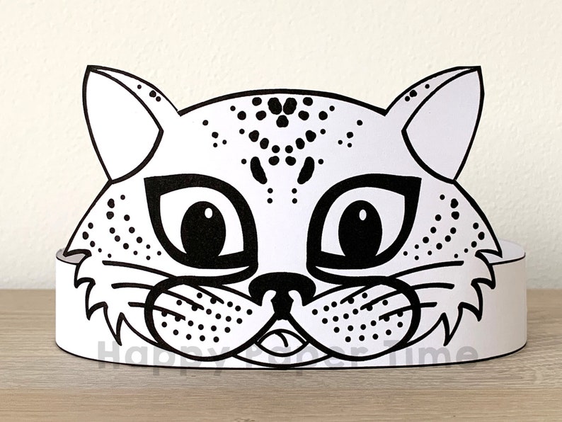 Cheetah Paper Crown Party Coloring Printable Kids Craft Safari Birthday ...