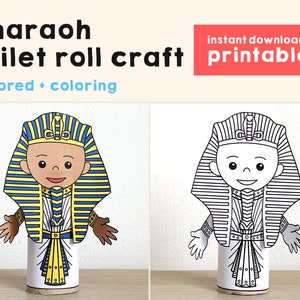 Pharaoh Toilet Paper Roll Craft Ancient Egypt Party Coloring - Etsy Canada