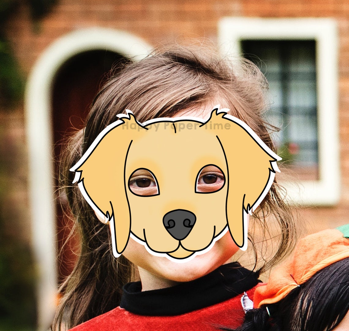 Golden Retriever Dog Mask Animal Mask Party Favor Labrador Printable ...