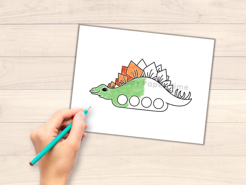 Dinosaur Stegosaurus Paper Craft Printable Finger Puppet Kids | Etsy