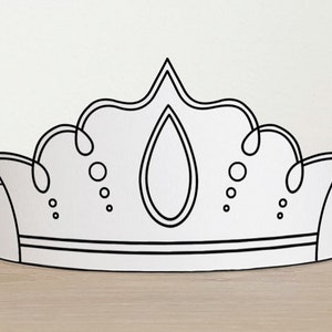 Medieval Fantasy Paper Crown Coloring Headband Knight Dragon Princess ...