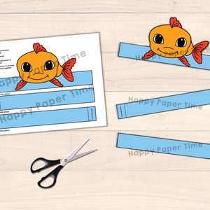 Goldfish Paper Crown Headband Pet Animal Printable Kids Craft Fish ...
