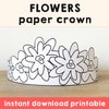 Princess Paper Crown Template Fantasy Medieval Party Headband Coloring ...