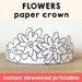 Princess Paper Crown Template Fantasy Medieval Party Headband Coloring ...