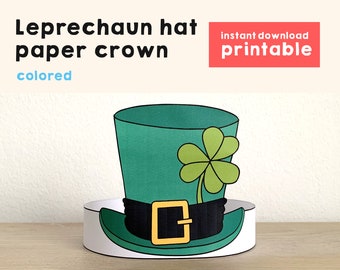 Leprechaun Hat Paper Crown Headband St Patrick's Day Party | Etsy
