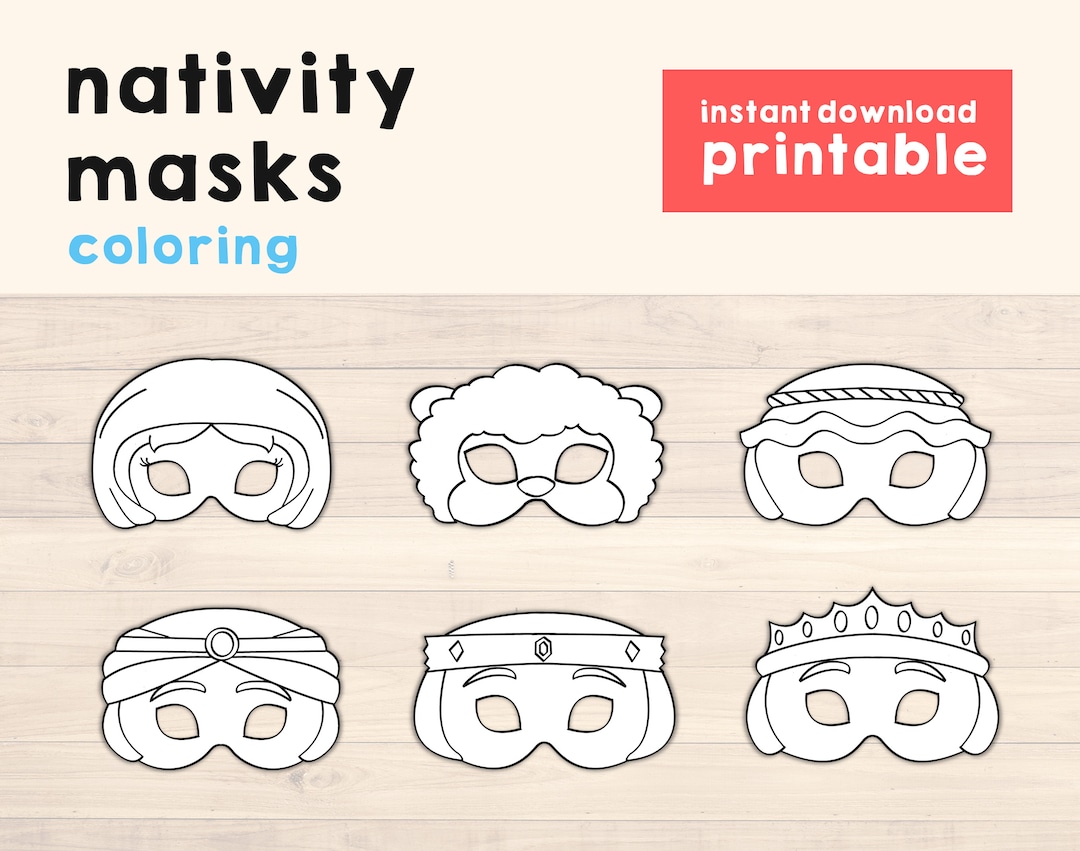 Nativity Masks Kids, Nativity Play Kids Masks, Nativity Printables Kids ...