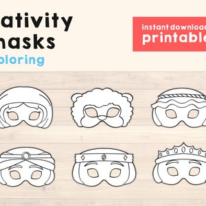 Nativity Masks Kids, Nativity Play Kids Masks, Nativity Printables Kids ...