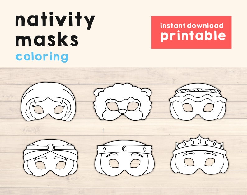 Nativity Masks Kids Nativity Play Kids Masks Nativity - Etsy