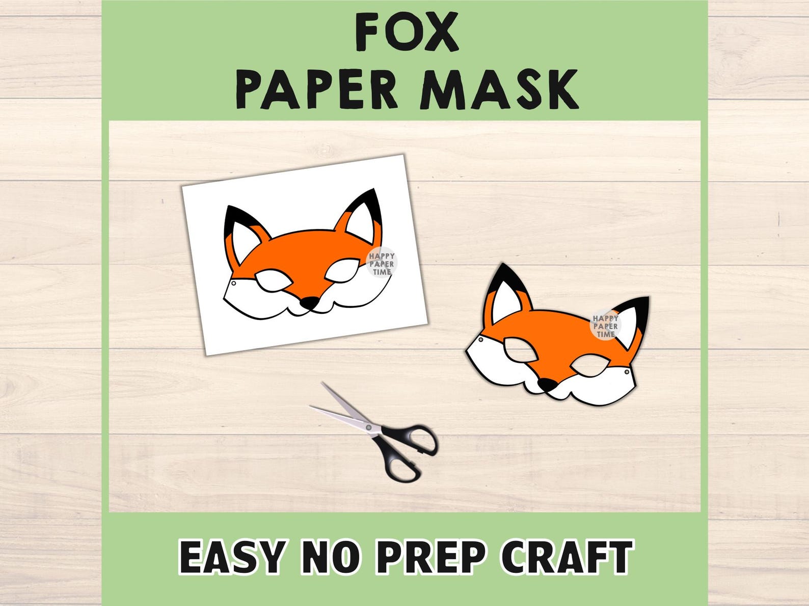 Fox Costume Animal Mask - Fox Mask - Fox Party - Animal Printable Mask ...