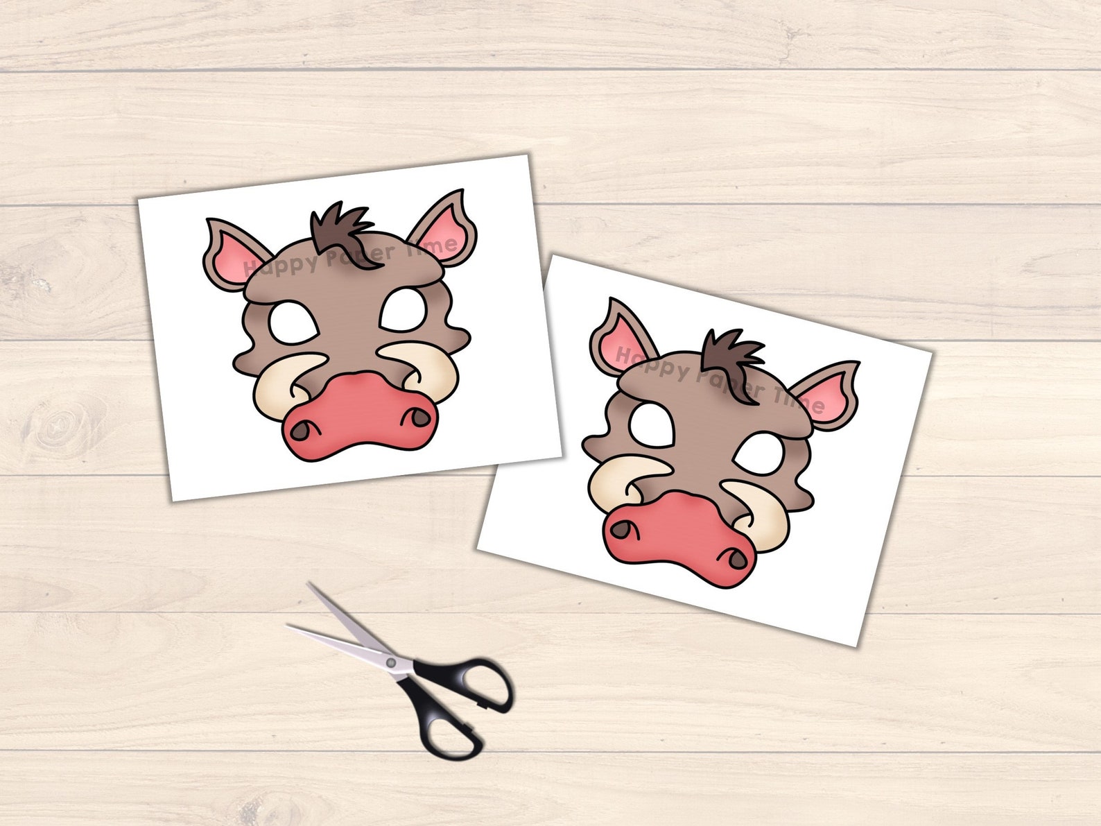 Warthog Mask Costume Animal Mask Printable Party Favor African Jungle ...