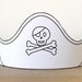 Pirate Hat Paper Crown Template Pirate Captain Party Headband Coloring ...