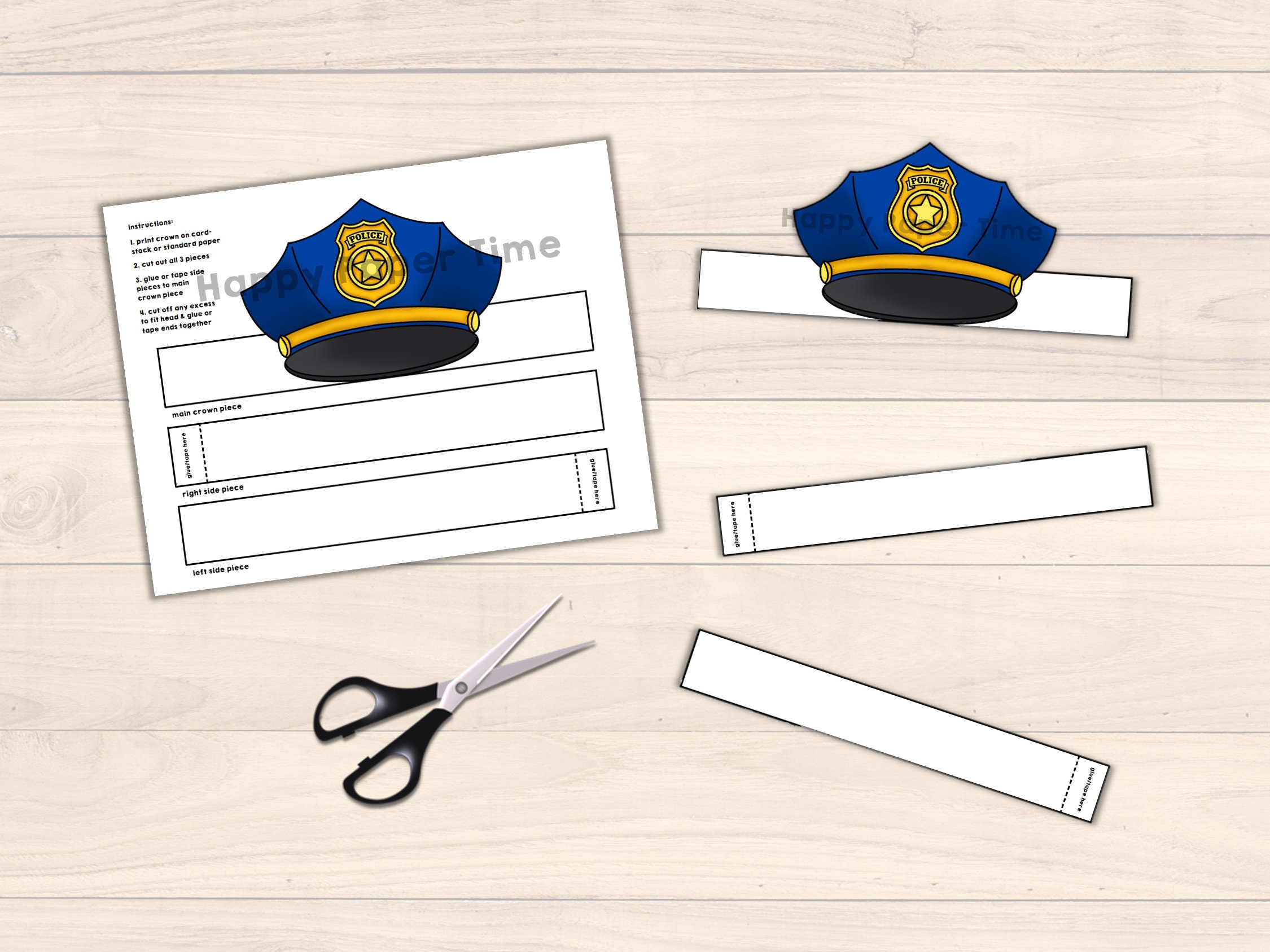 Community Helpers Paper Crowns Police Builder Farmer Nurse - Etsy