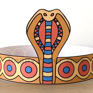 Ancient Egypt Cobra Paper Crown Princess Template Party Coloring ...