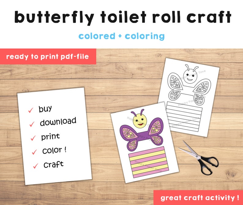 Butterfly Toilet Paper Roll Craft Bugs Insects Spring Party - Etsy