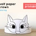 Wolf Paper Crown Coloring Printable Kids Craft Wolf Woodland | Etsy
