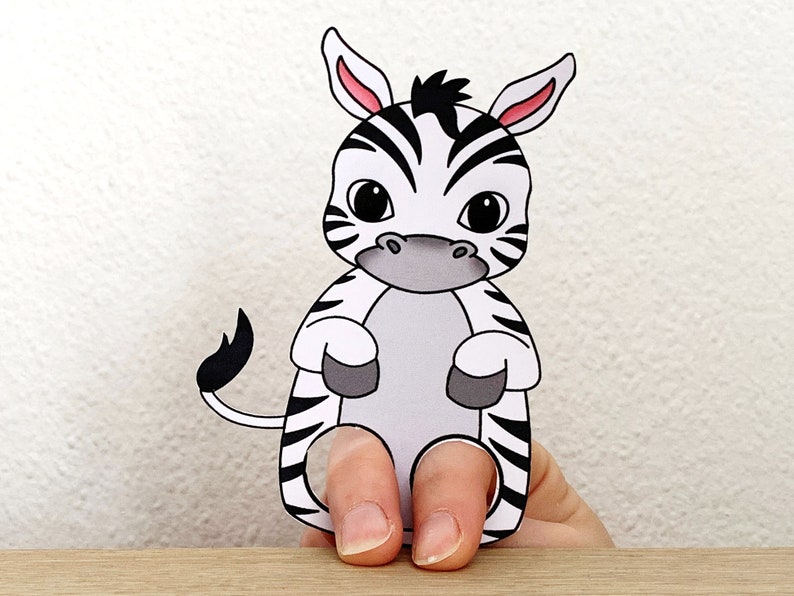 Zebra Paper Craft Printable African Animal Finger Puppet Kids Craft ...