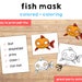 Fish Mask Template Costume Kids Diy Ocean Sea Animal Party Fun Favor ...